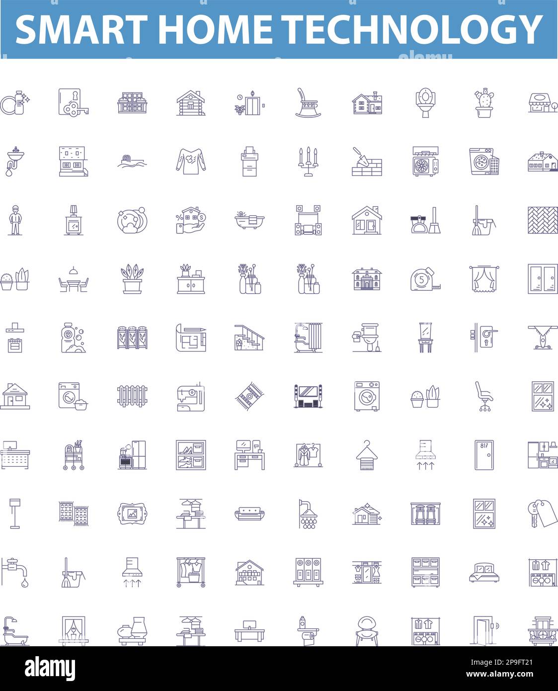 Smart home technology line icons, signs set. Smart, Home, Technology ...
