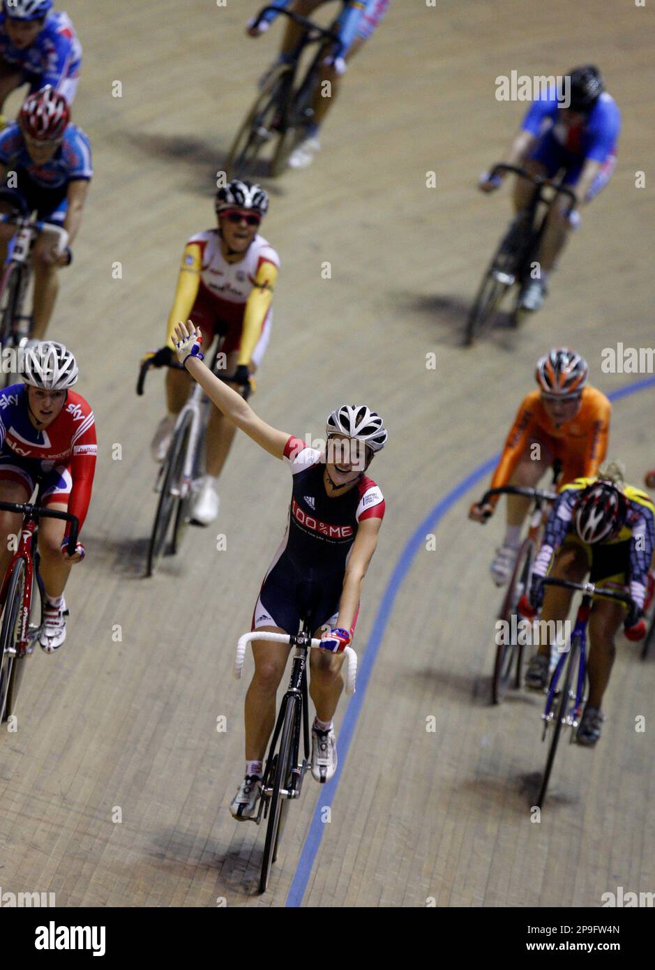 Britain's Elizabeth Armistead, bottom centre, celebrates victory in the ...