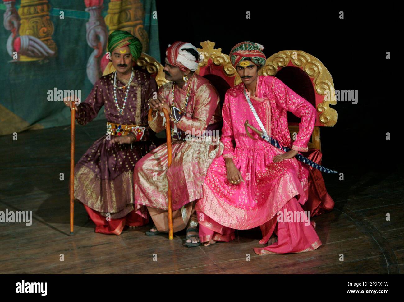 Theater artists perform during the play Jagajyothi Basaveswara ...