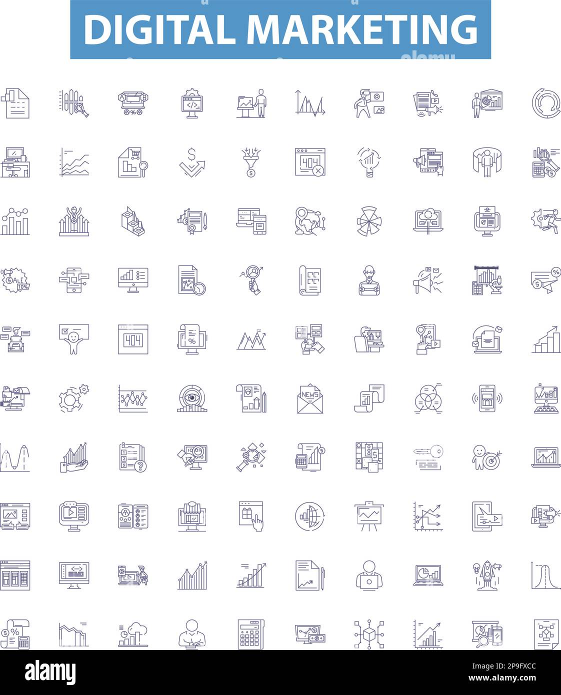 Digital marketing line icons, signs set. Digital, Marketing, SEO ... Digital marketing line icons, signs set. Digital, Marketing, SEO ...