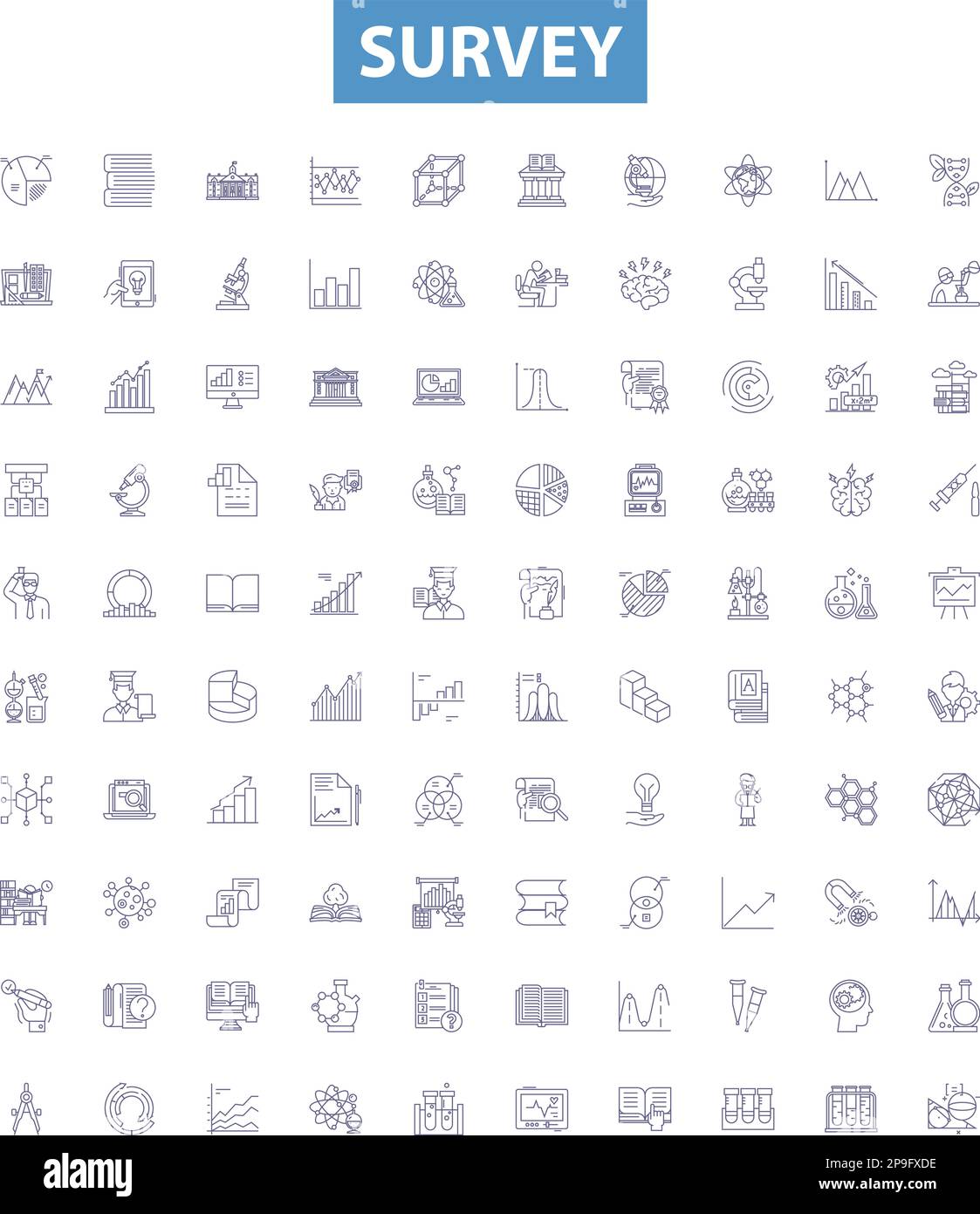 Survey line icons, signs set. Questionnaire, Poll, Research, Assessment, Data, Study, Analysis ...