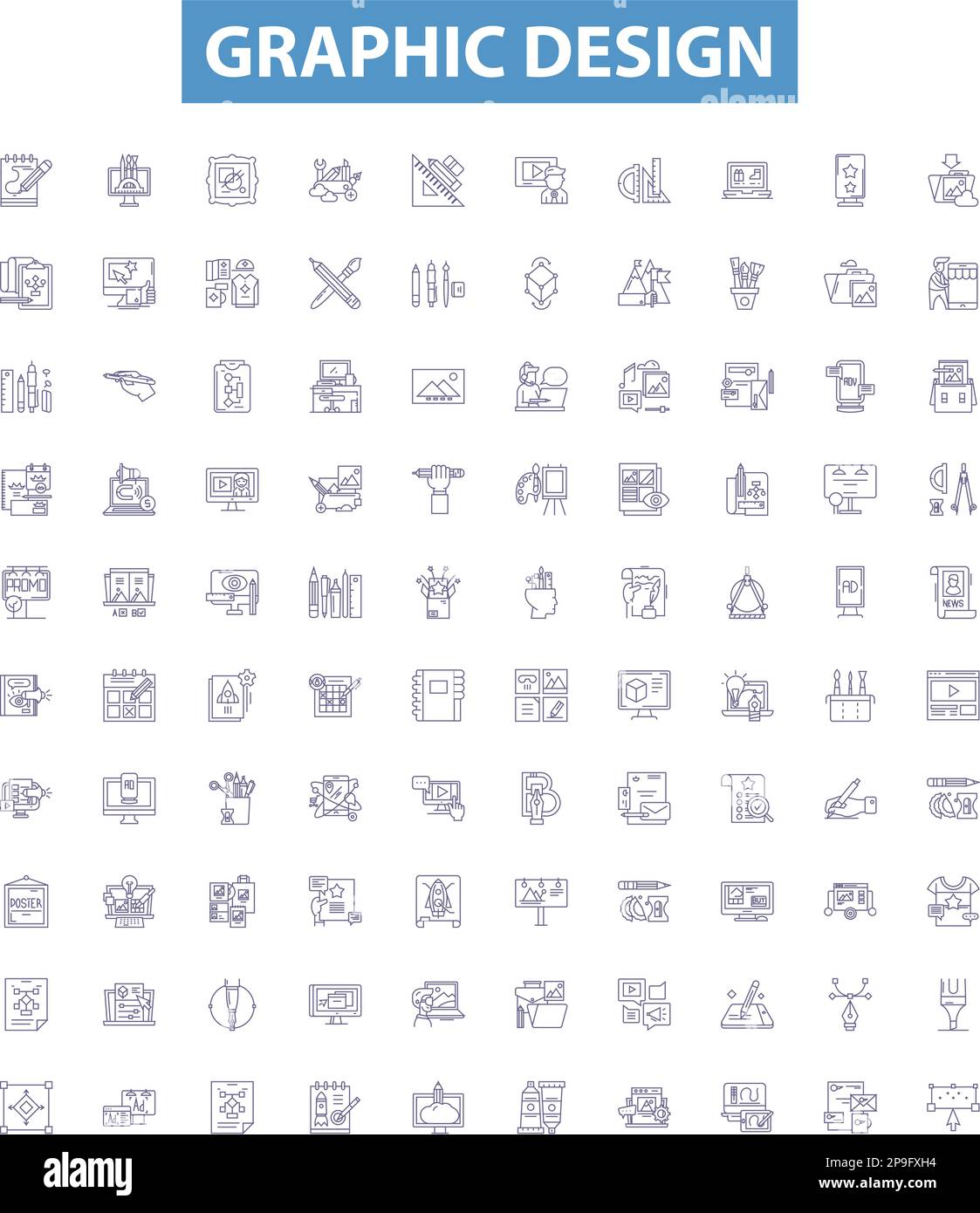 Graphic design line icons, signs set. Drawing, Illustration ... Graphic design line icons, signs set. Drawing, Illustration ...