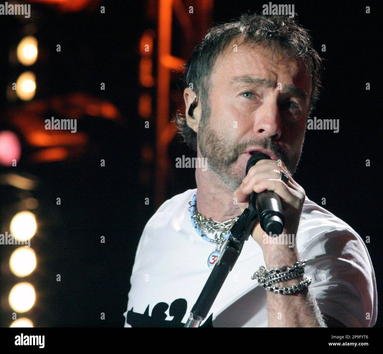 British singer Paul Rodgers performs during a concert with the rock ...