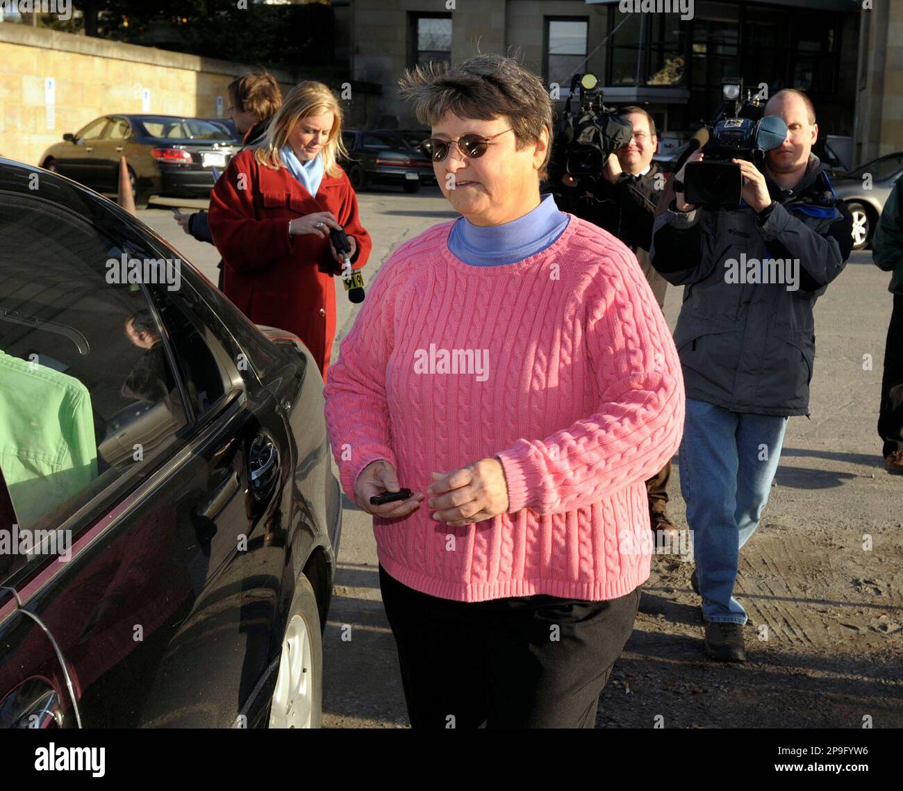 Luzerne County Judge Ann Lokuta walks to her car Thursday afternoon ...