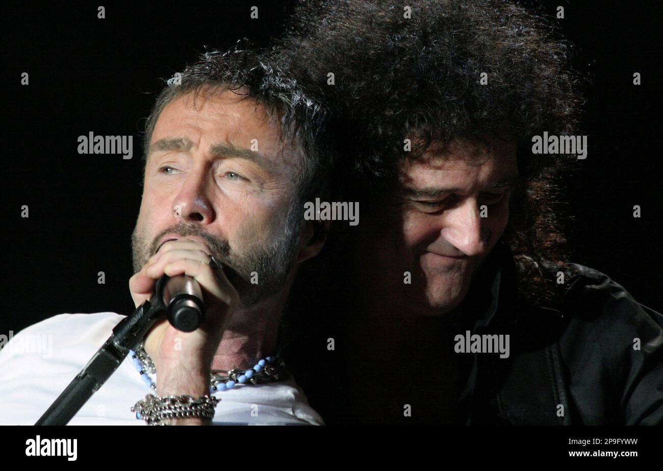 British singer Paul Rodgers, left, and guitarist Brian May, right ...
