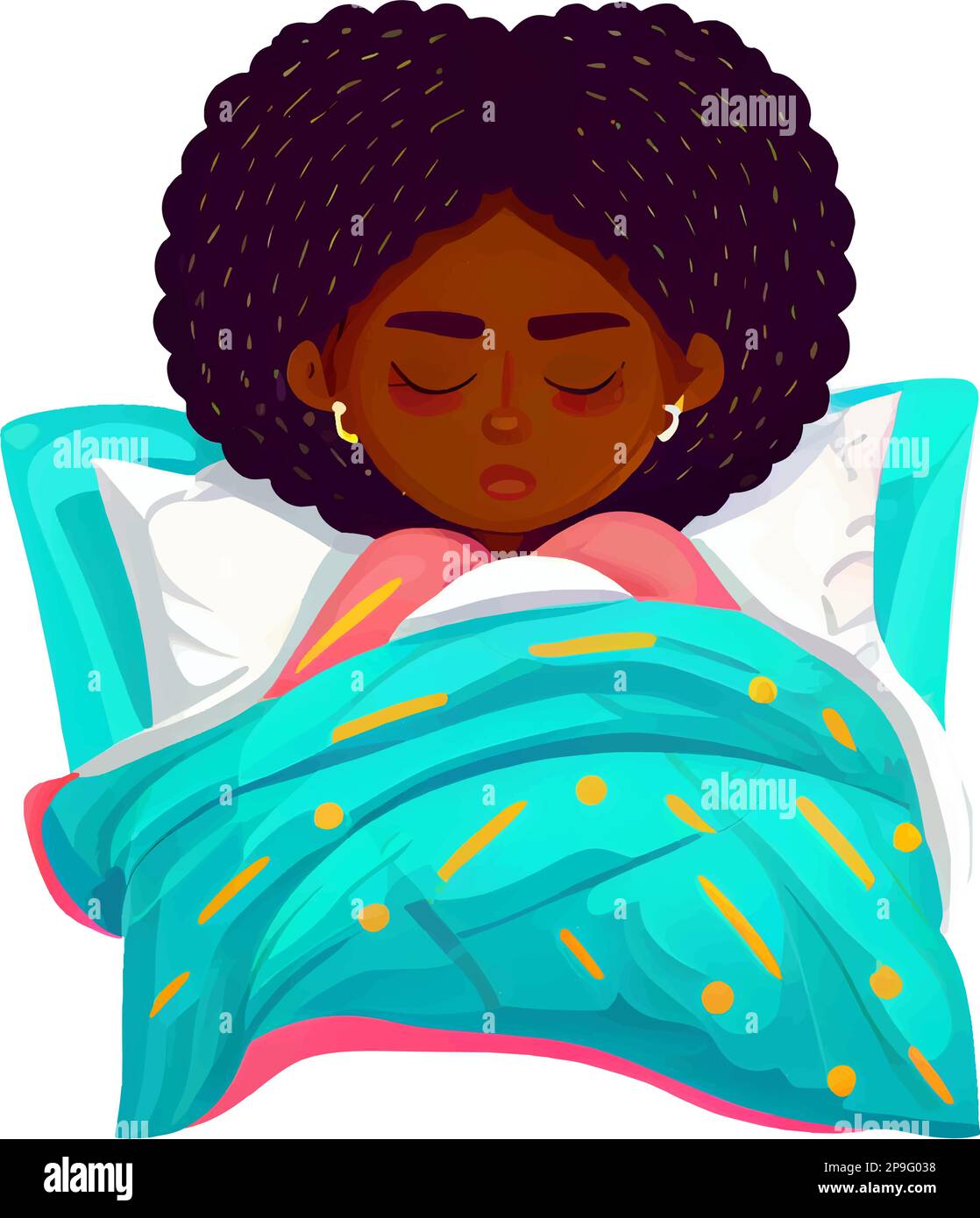 Vector Illustration Of African Woman Sleep At Cozy Bed Isolate Stock Vector Image And Art Alamy