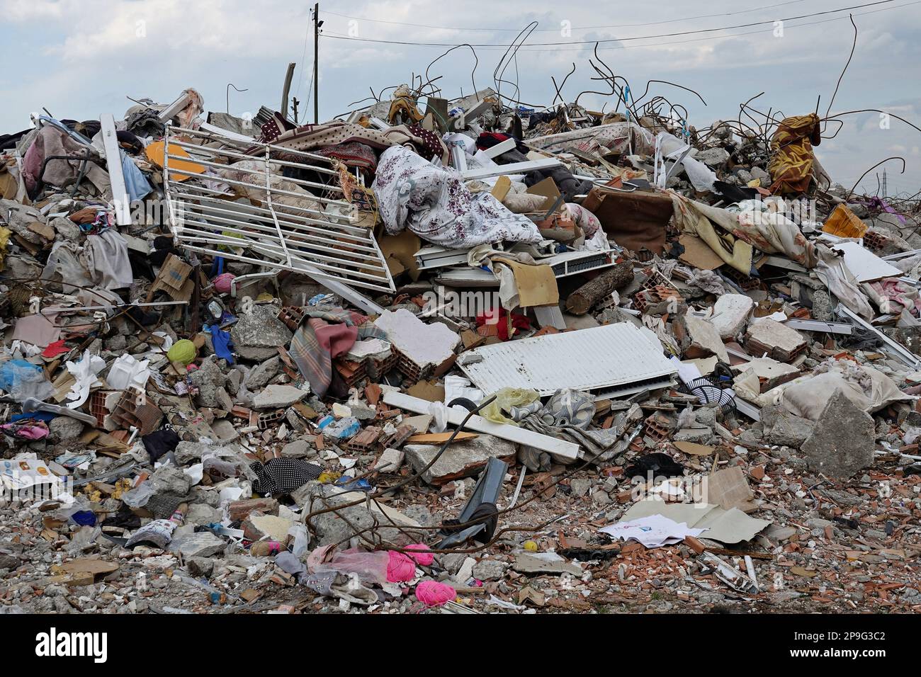 The wreckage of one of the apartment buildings destroyed by the ...