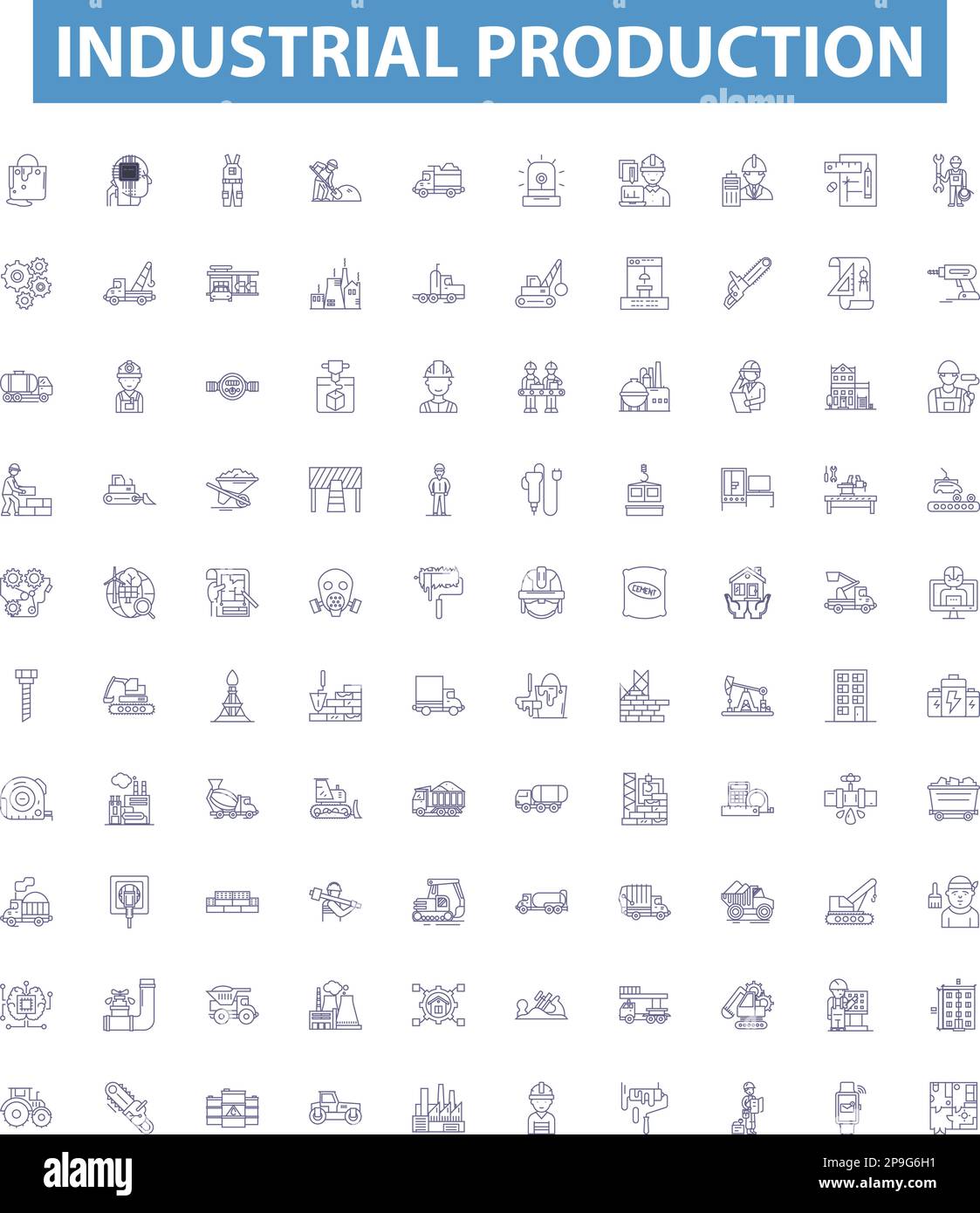 Industrial production line icons, signs set. Industry, Production ...