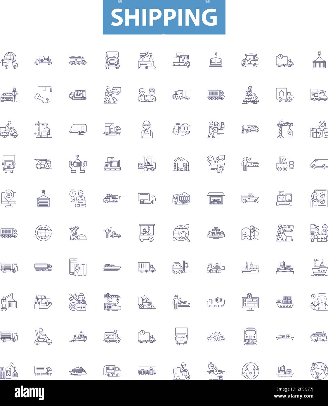 Shipping line icons, signs set. Dispatch, Delivery, Logistics, Freight ...