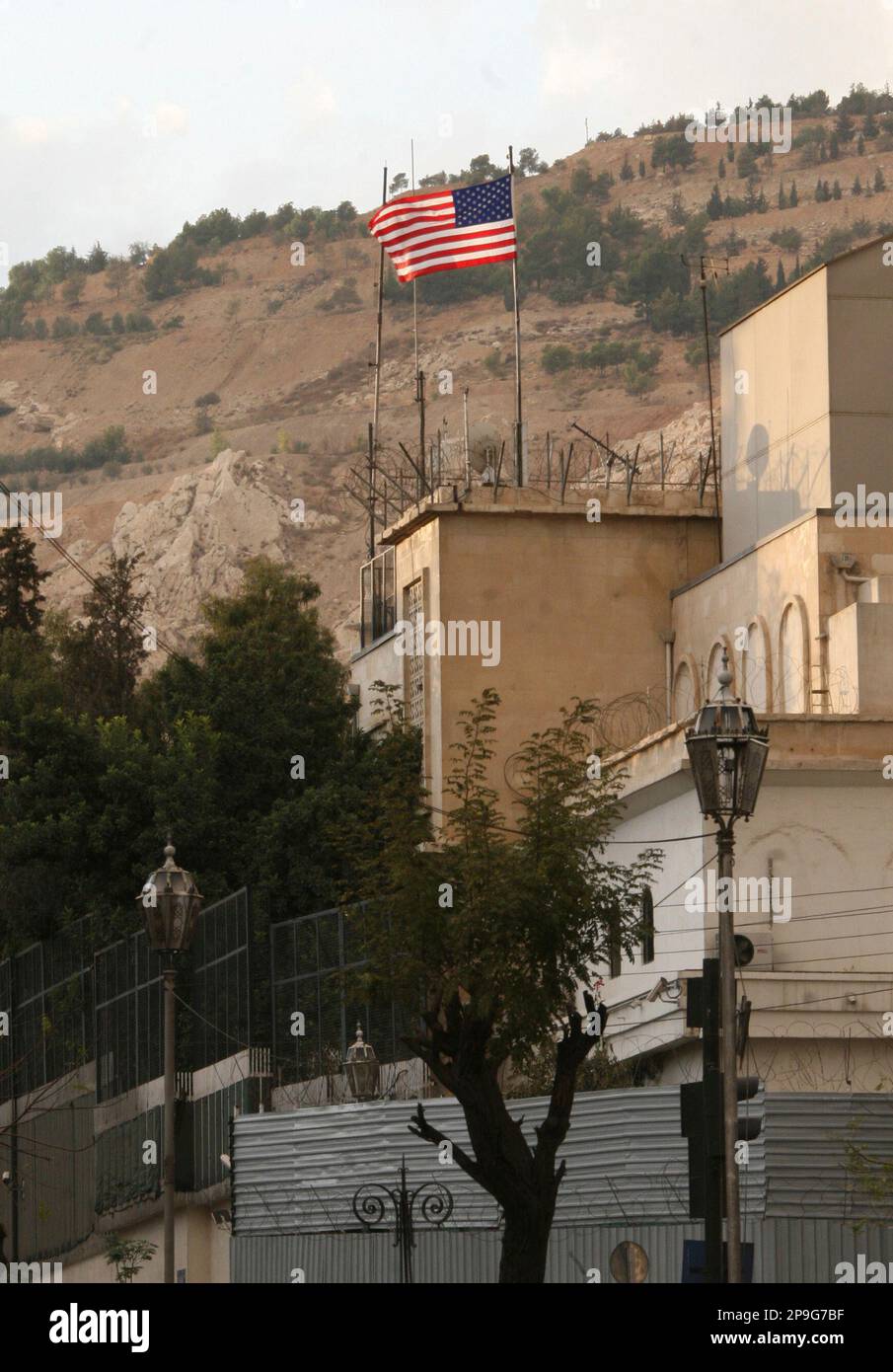 A view of the US embassy in Damascus on Wednesday Oct. 29.2008 two days ...