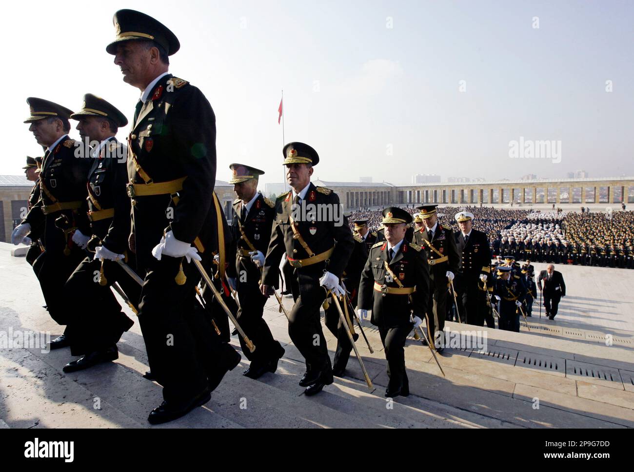 Turkish army's top generals march to the mausoleum of modern Turkey's ...