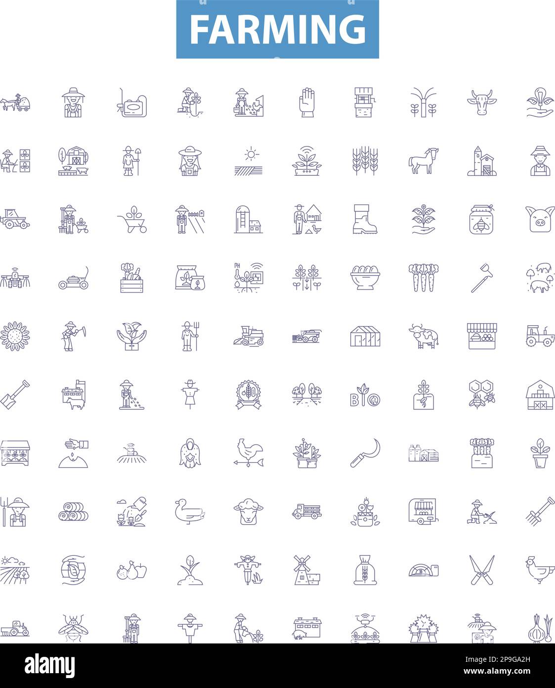 Farming line icons, signs set. Cropping, Cultivation, Agriculture ...