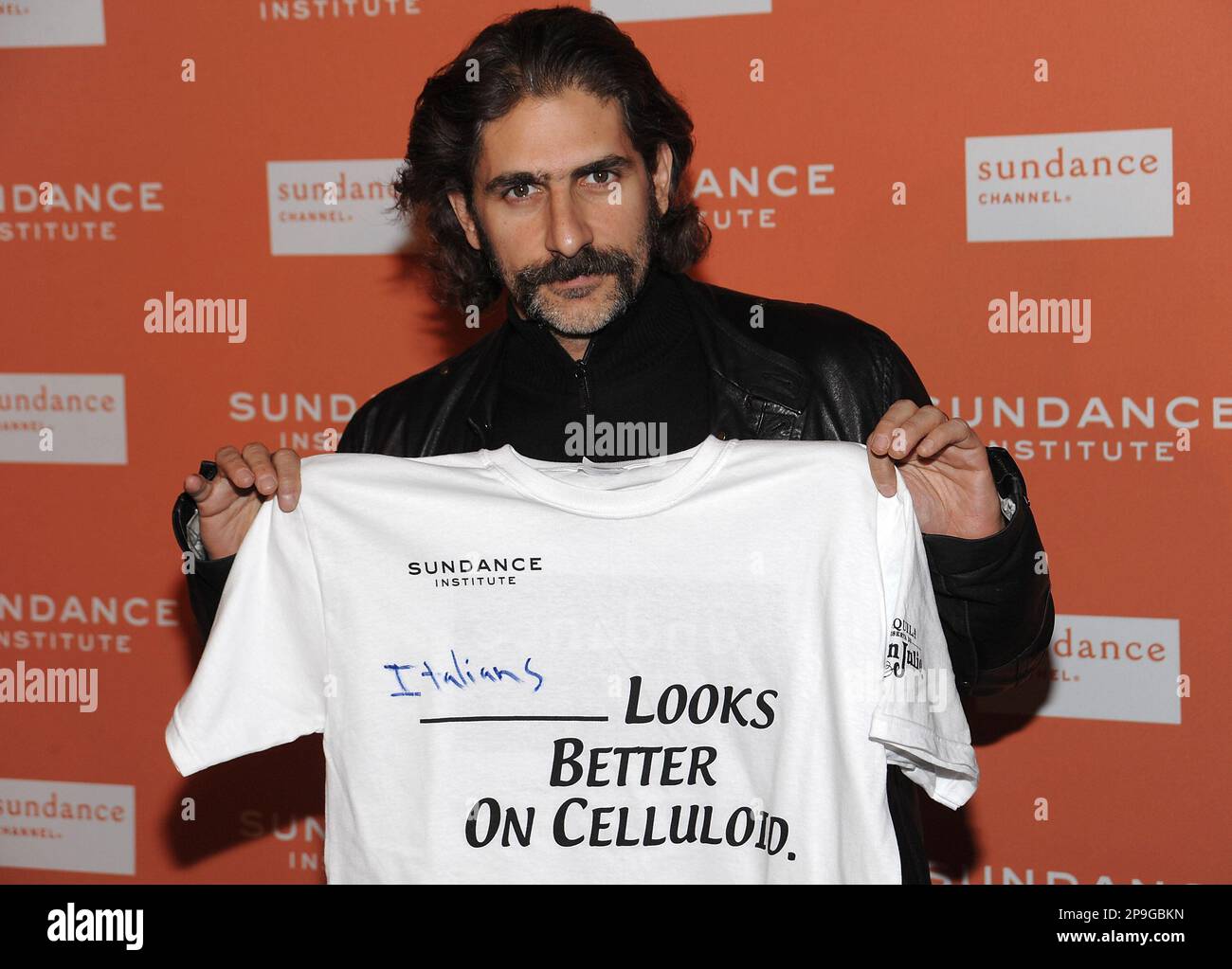 Actor Michael Imperioli shows off his personalized T-shirt at the ...