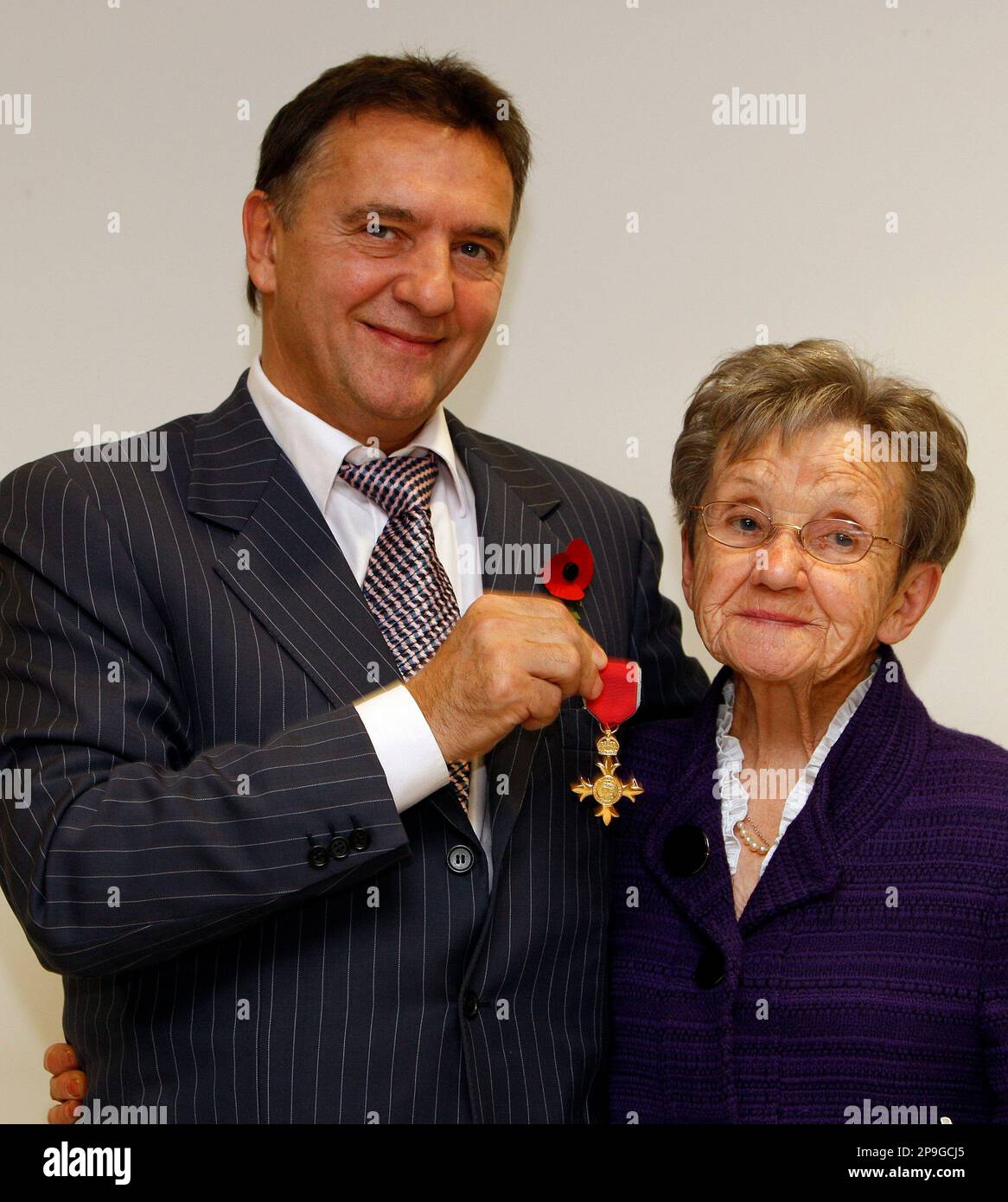 French chef Raymond Blanc with his mother Annie Blanc with his honorary ...