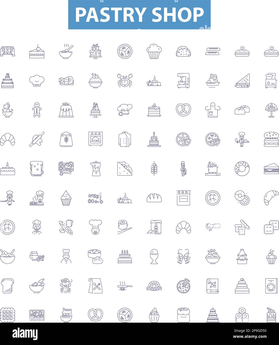 Pastry Shop Line Icons Signs Set Pastry Shop Bakery Confectionery