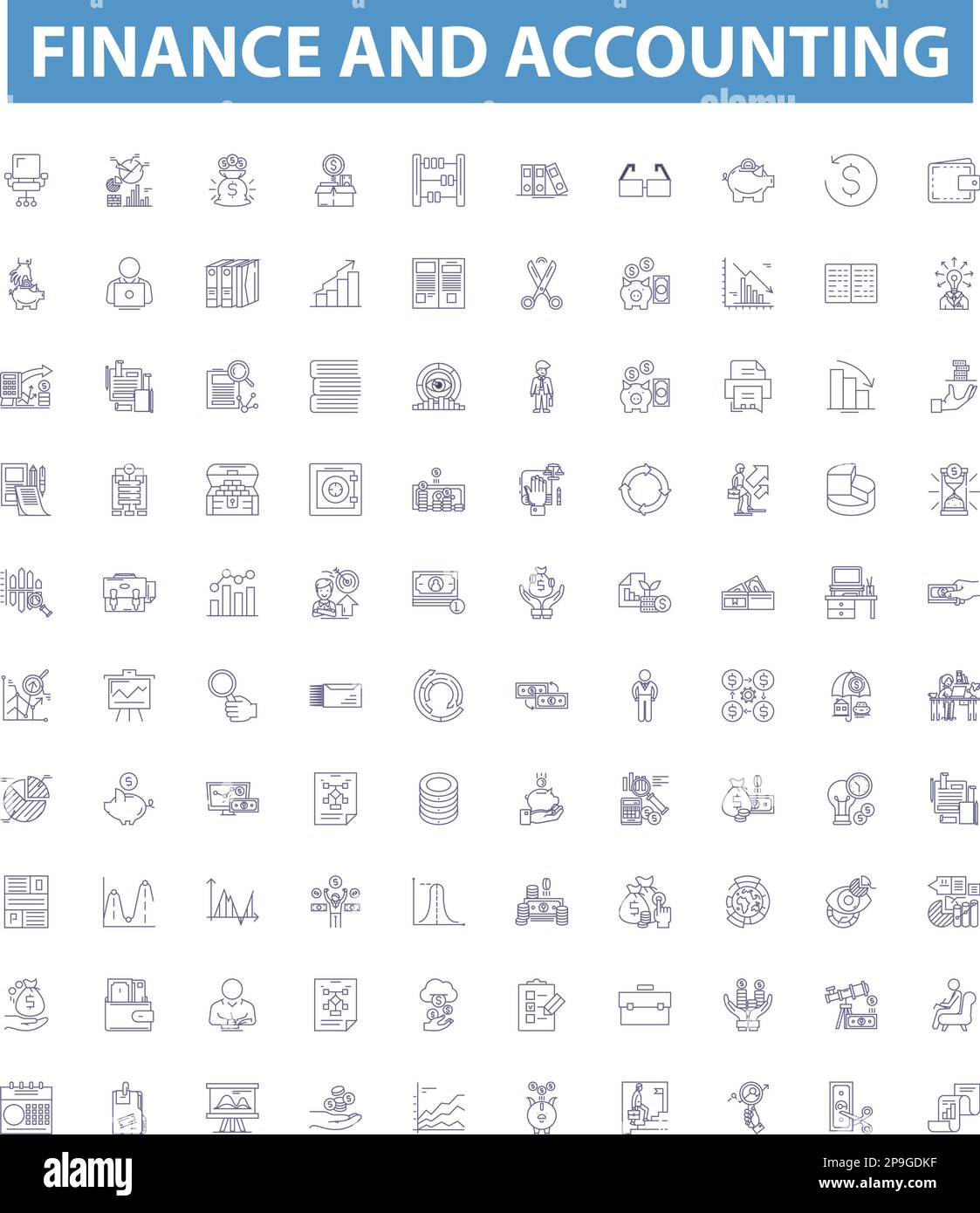 Finance and accounting line icons, signs set. Finance, Accounting ...