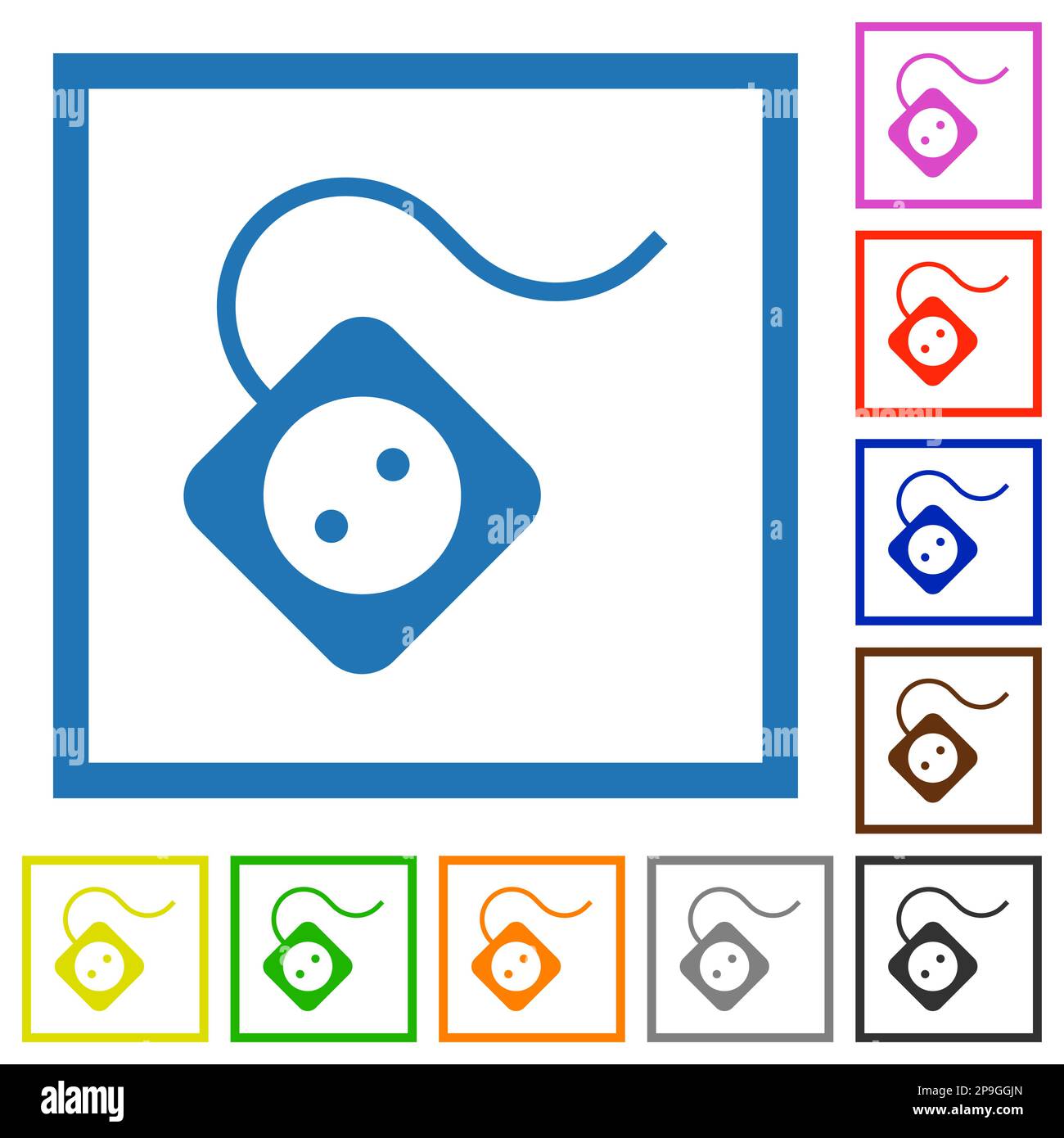 Portable electrical outlet with one socket and cord solid flat color ...