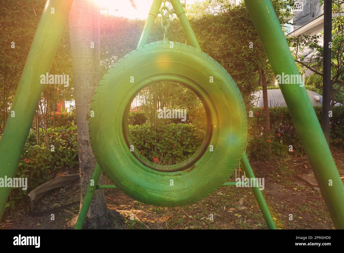 children park playground, vintage countryside background Stock Photo ...