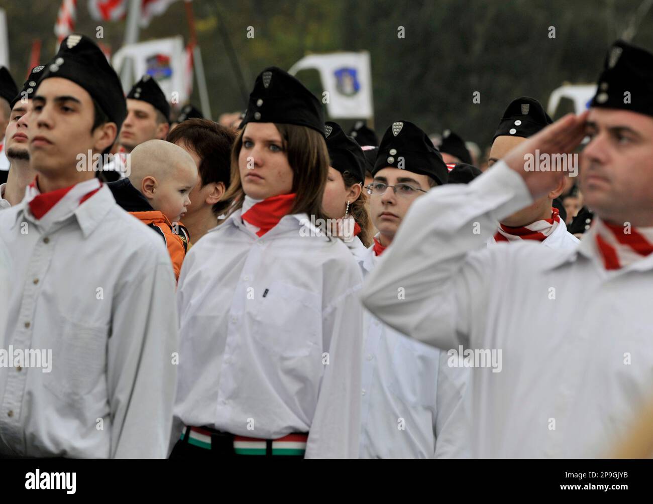 Members of the controversial extreme-right "Magyar Garda" or Hungarian ...