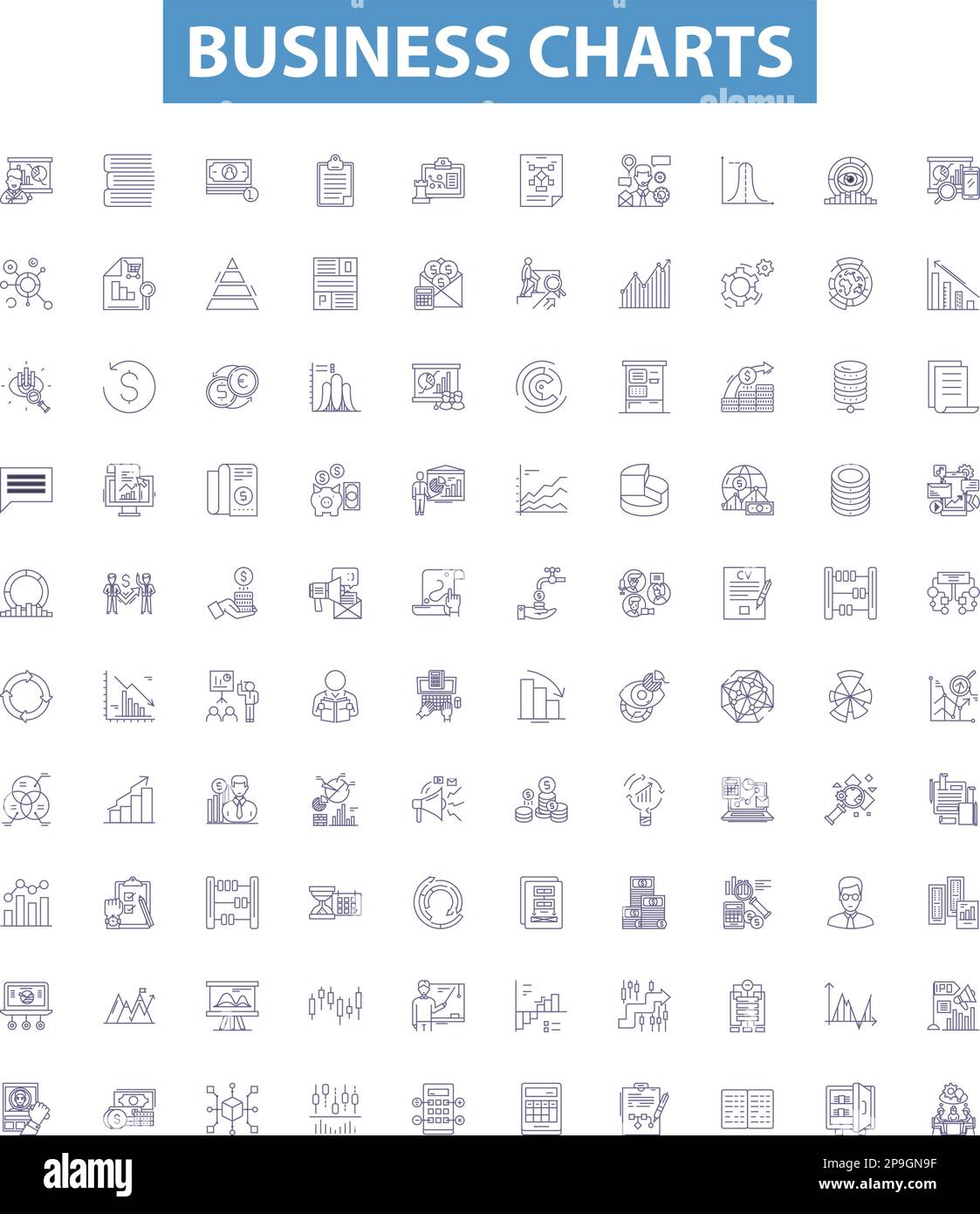 Business charts line icons, signs set. Charts, Business, Graphs ... Business charts line icons, signs set. Charts, Business, Graphs ...
