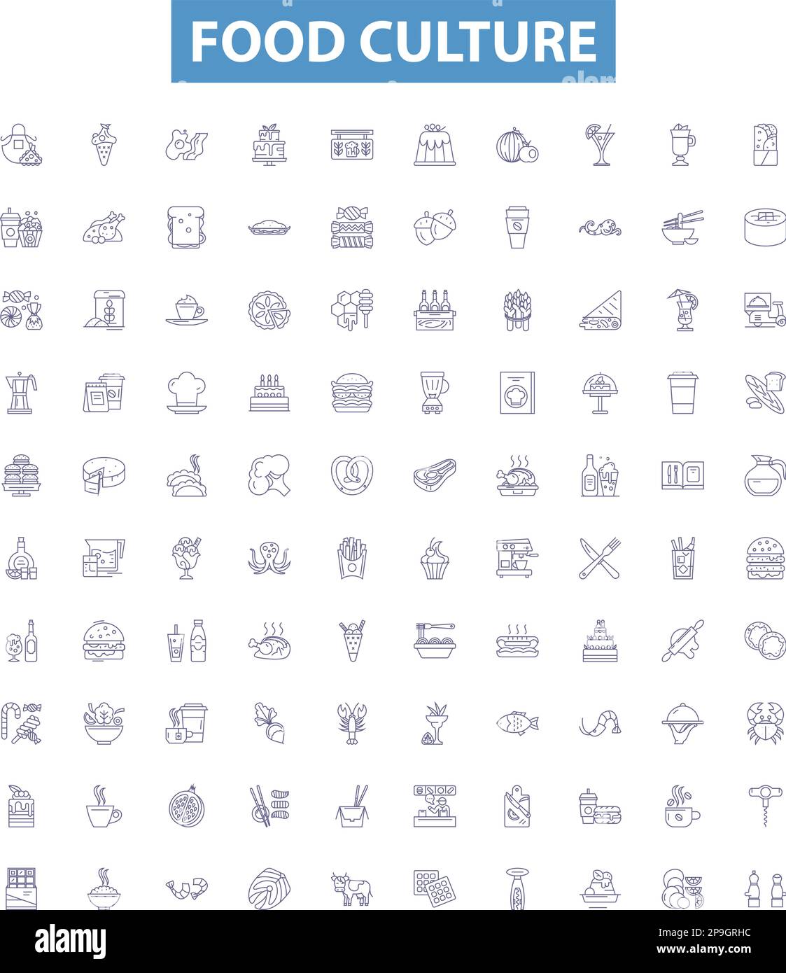 Food culture line icons, signs set. Cuisine, Gourmet, Gastronomy ...