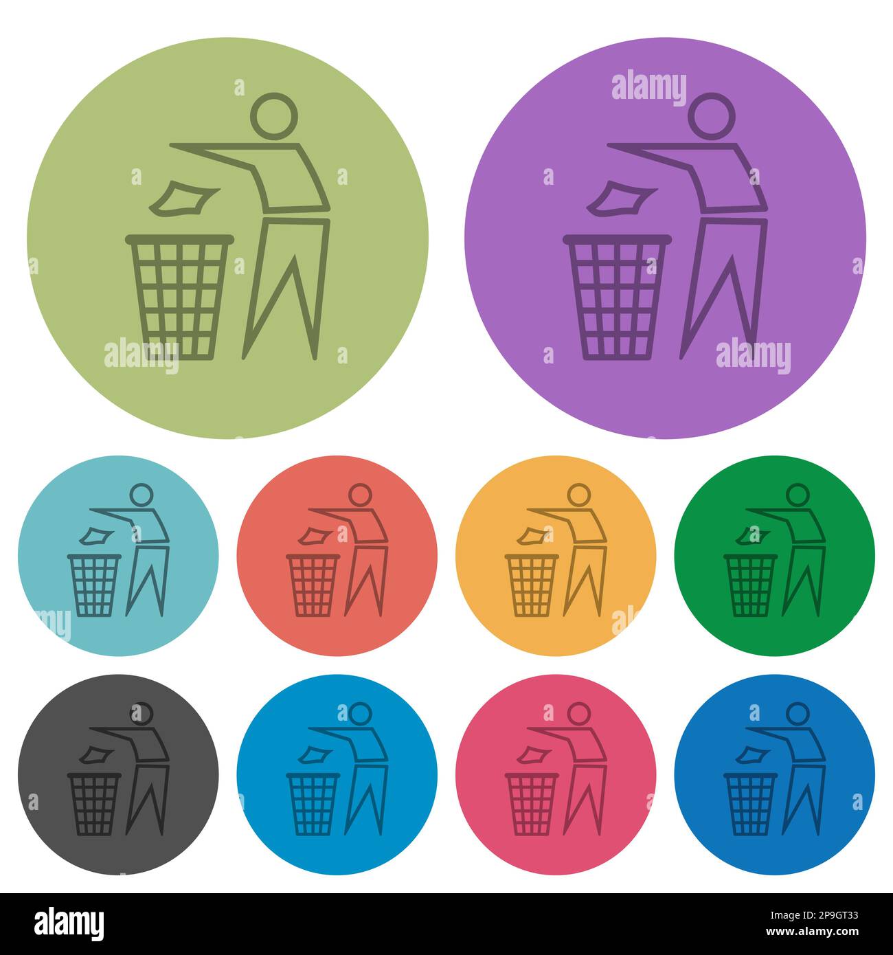Tidy man outline darker flat icons on color round background Stock ...
