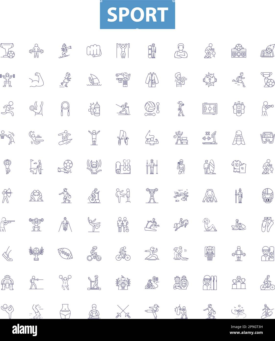 Sport line icons, signs set. Sport, Athletics, Soccer, Tennis, Hockey ...