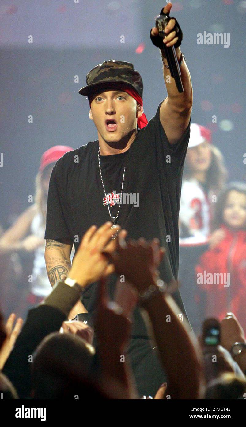 ** FILE ** In this Nov. 18, 2004 file photo, rapper Eminem performs at ...