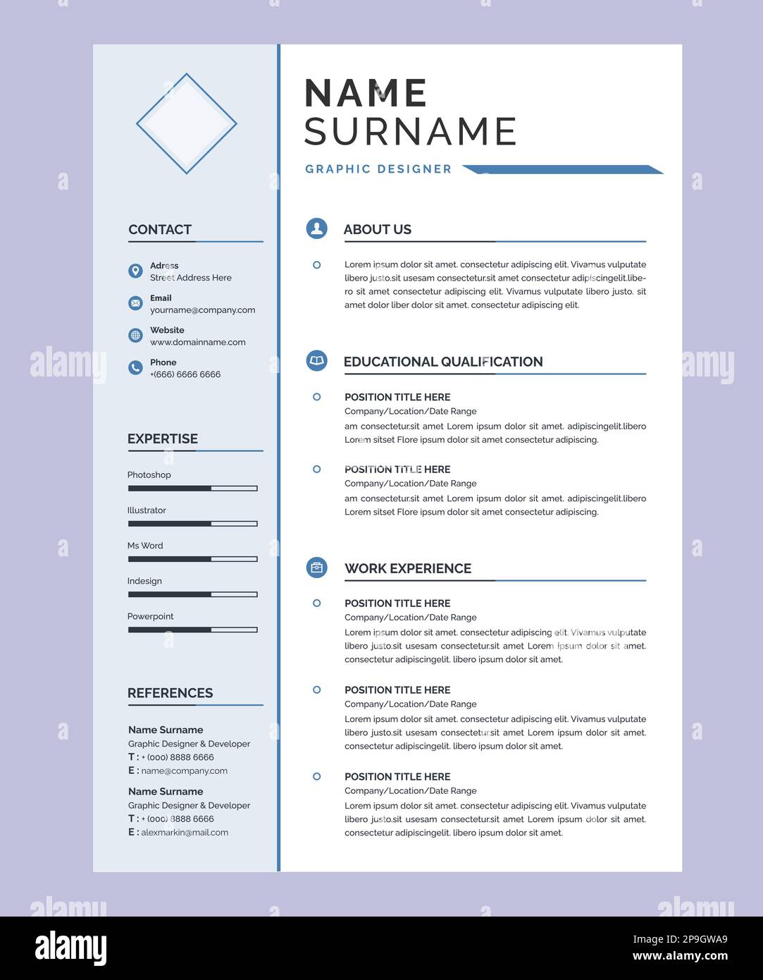Cv template vector Stock Vector Images - Alamy