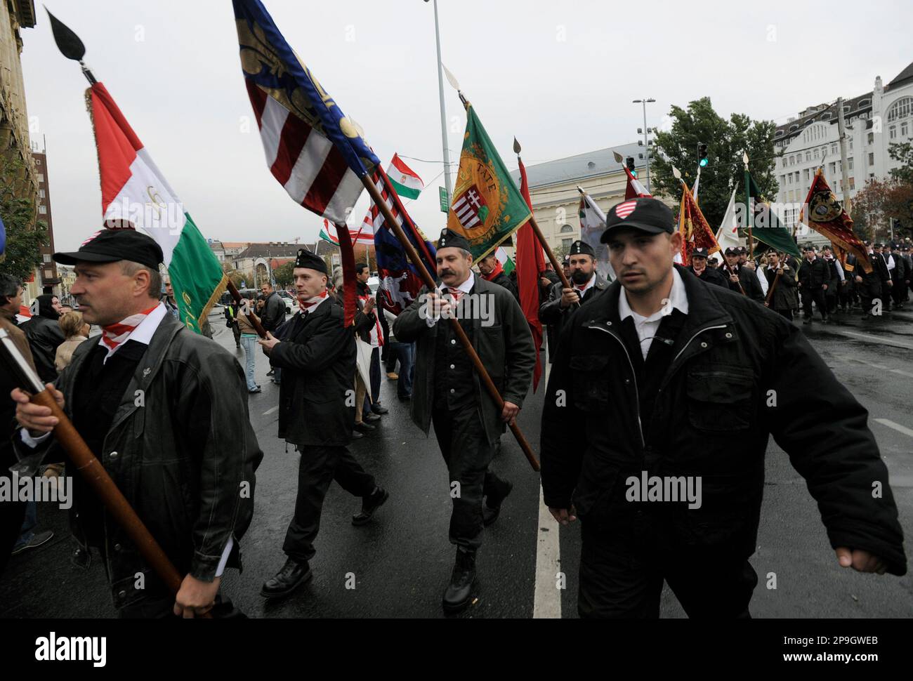 Members of the controversial extreme-right "Magyar Garda" or Hungarian ...