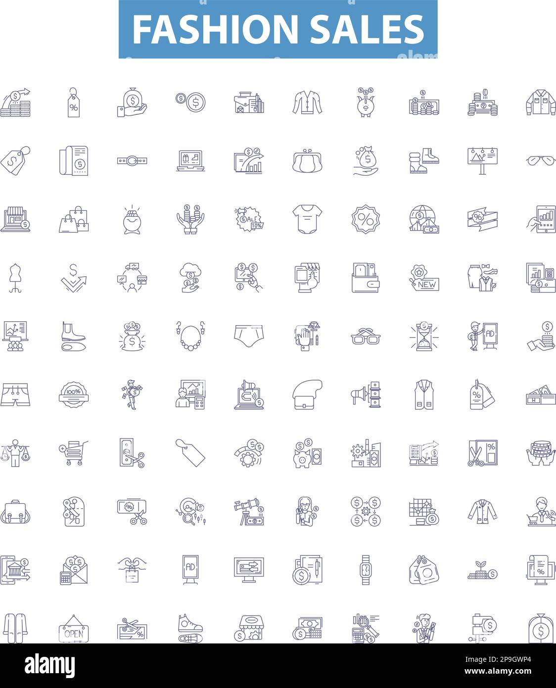 Fashion sales line icons, signs set. Clothing, Shoes, Apparel ...