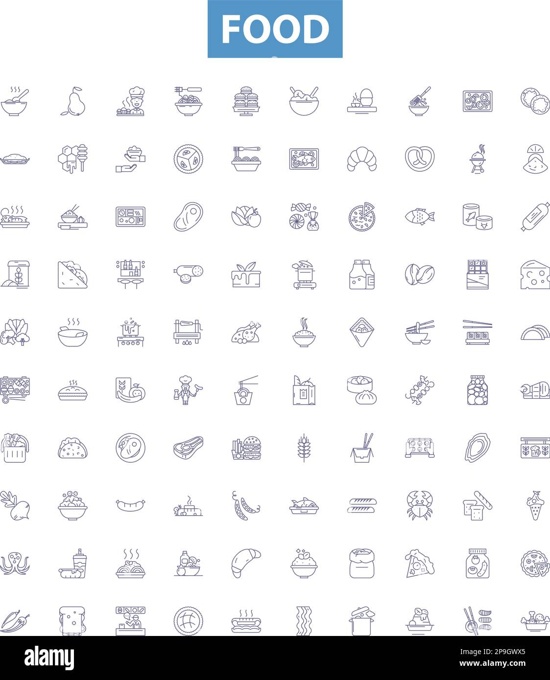 Food line icons, signs set. Cuisine, Diet, Recipes, Eating, Nourishment ...