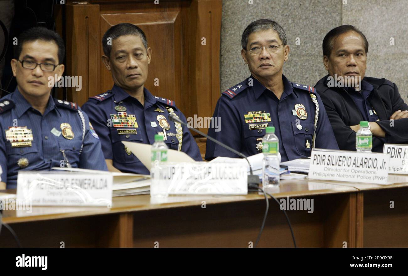 Four of the eight top Philippine National Police officials, from left ...