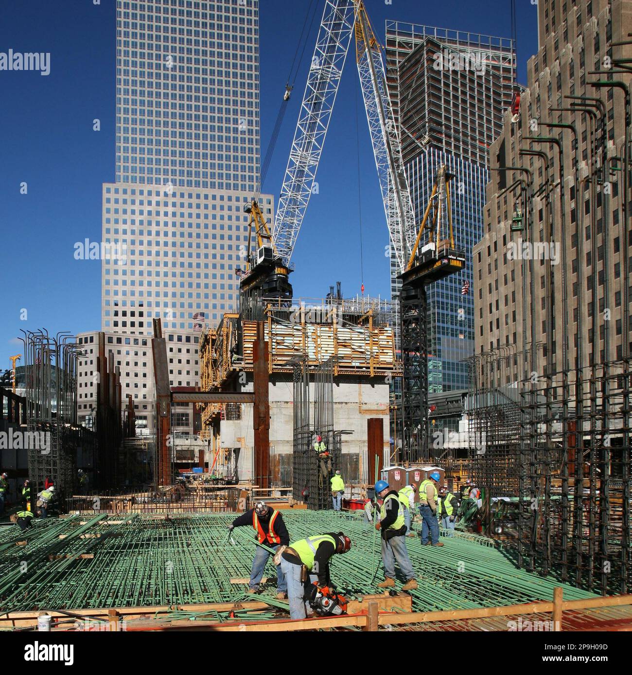 Construction continues on the Freedom Tower, center, at the World Trade ...