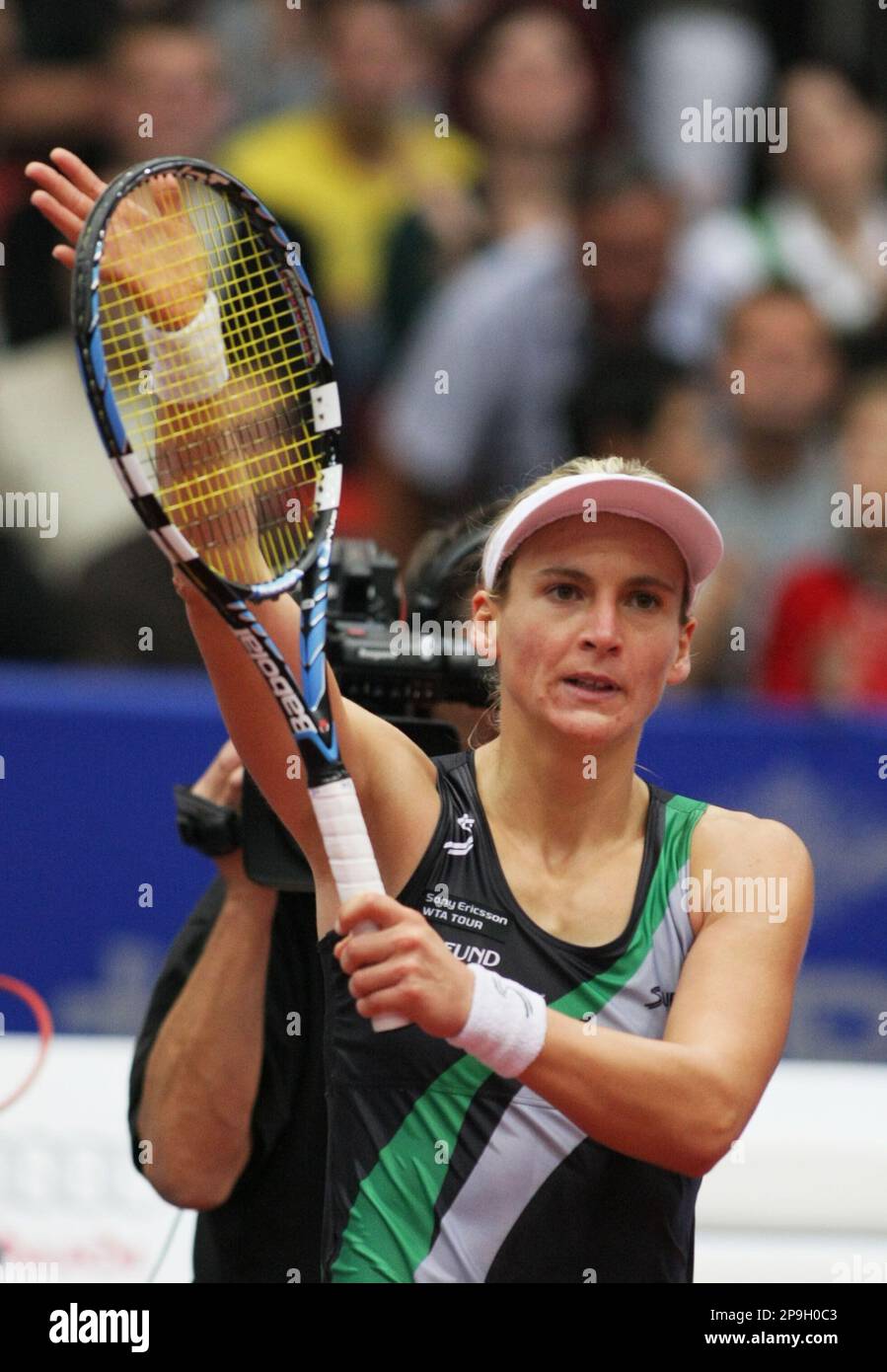 Austria's Sybille Bammer reacts after her 7-5, 6-3 win against ...