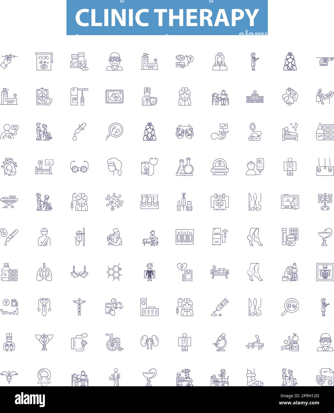 Clinic therapy line icons, signs set. Therapy, Clinic, Psychotherapy ...