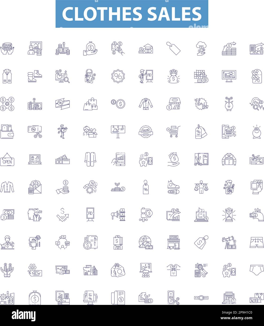 Clothes sales line icons, signs set. Clothing, Sales, Fashion, Boutique ...