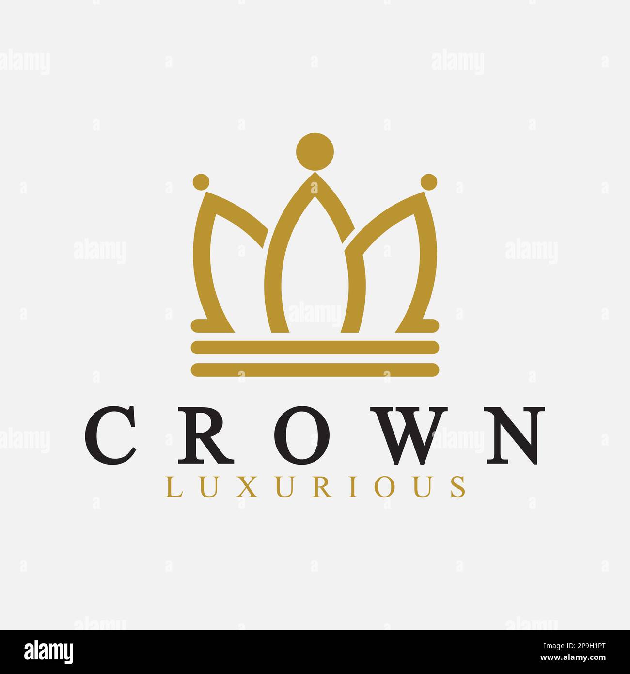 Crown Logo Vector Template,linear crown icons. Royal, luxury symbol ...