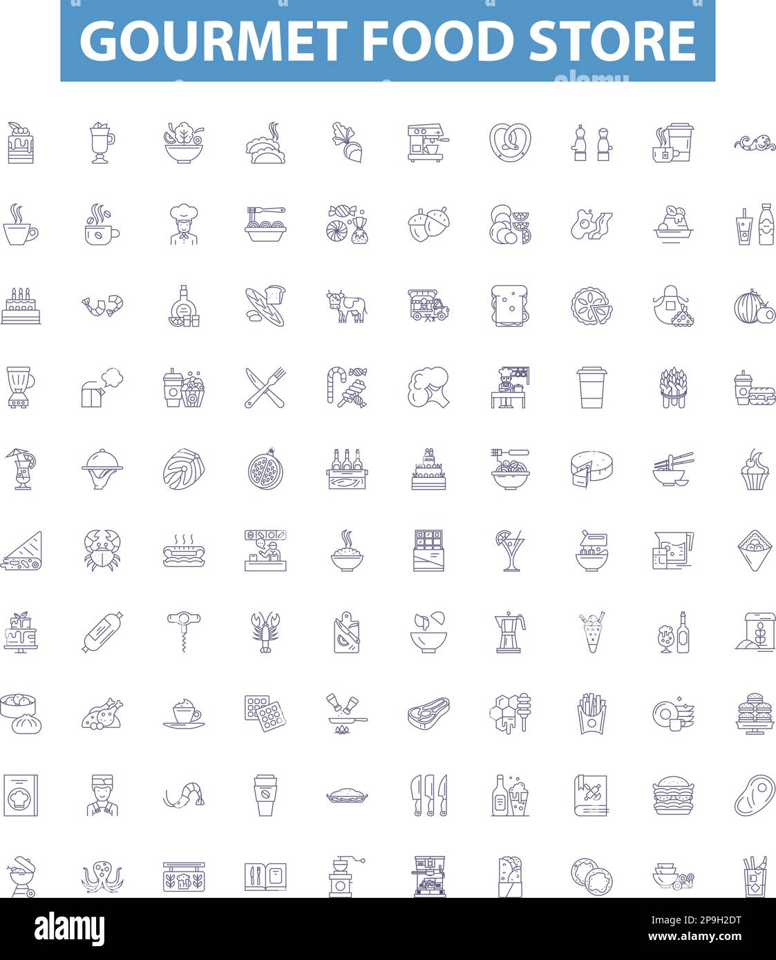 Gourmet food store line icons, signs set. Gourmet, Food, Store ...