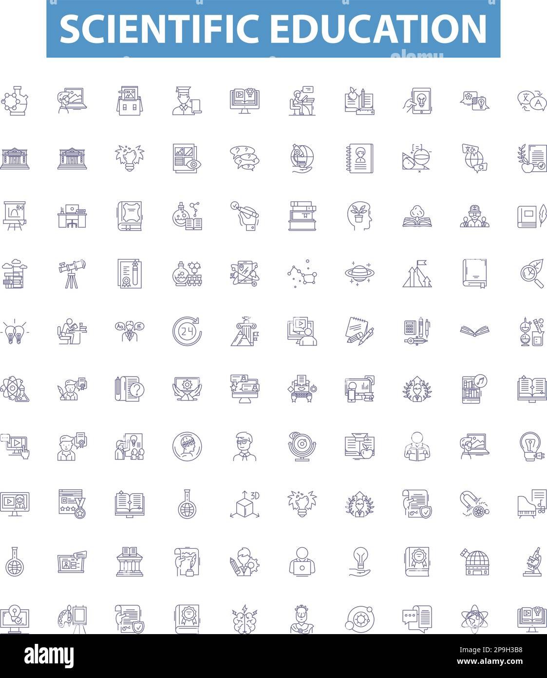 Scientific education line icons, signs set. Scientific, Education ...