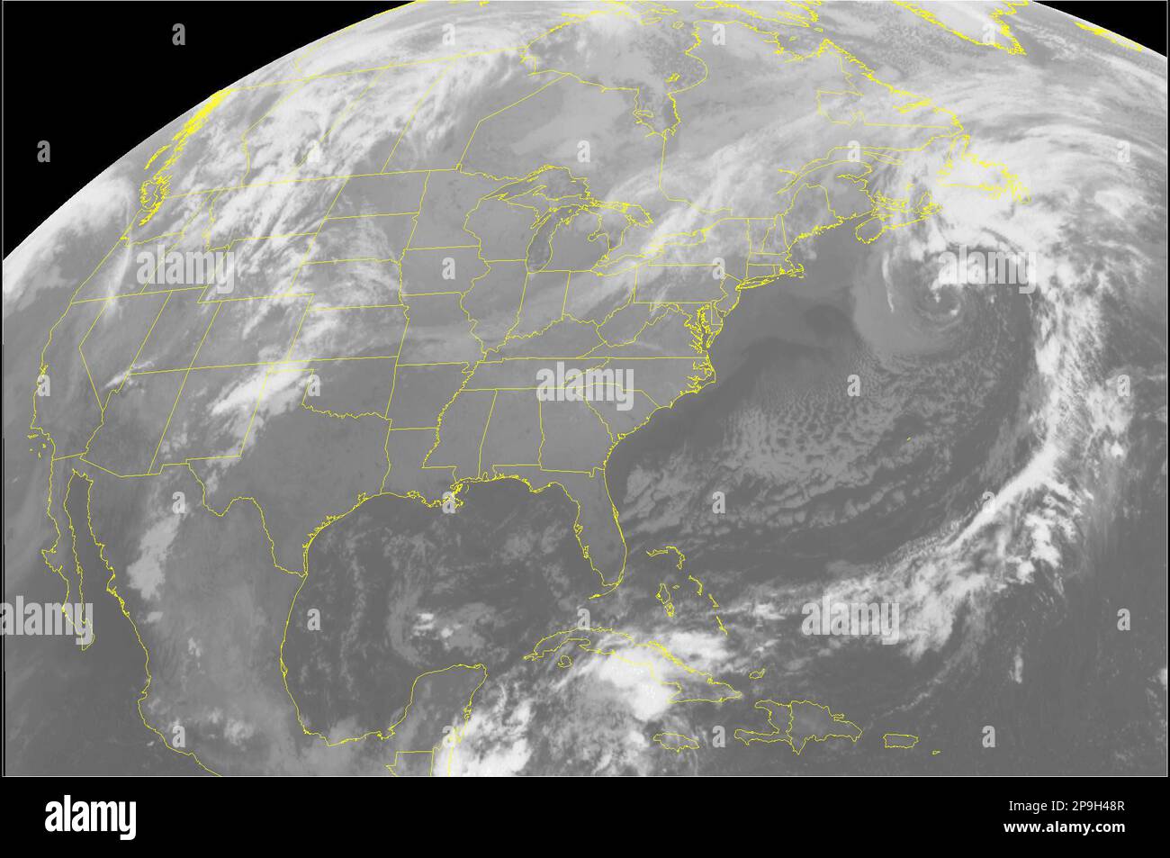 This NOAA satellite image taken Tuesday, Oct. 21, 2008 at 12:45 a.m ...