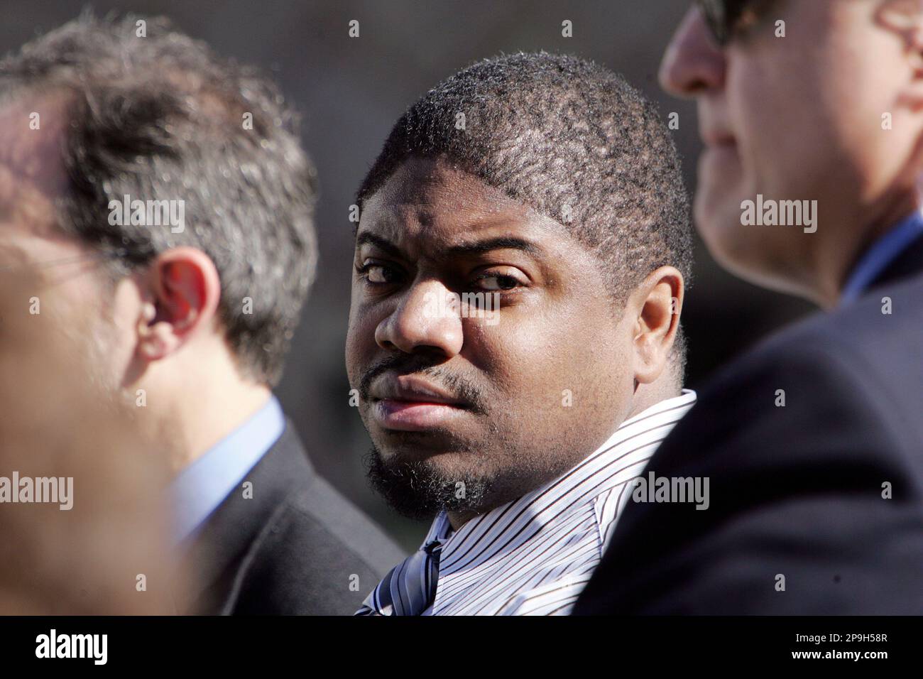 Michael Addison looks around the street as jurors view corner where ...