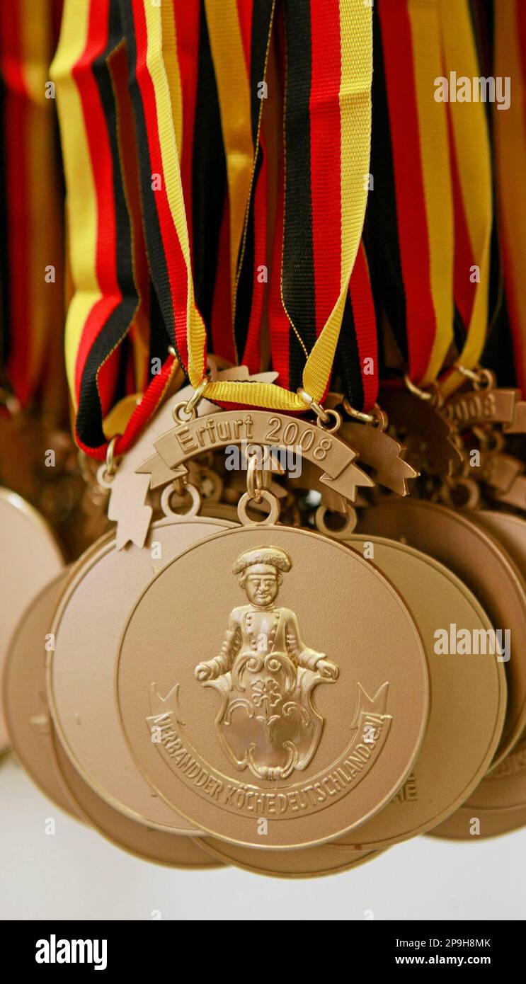 Gold medals wait to be presented to winners of the national culinary ...