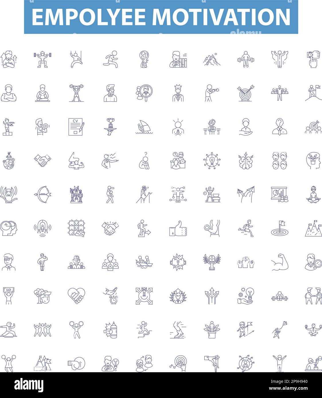 Empolyee motivation line icons, signs set. Empowerment, Engagement ...