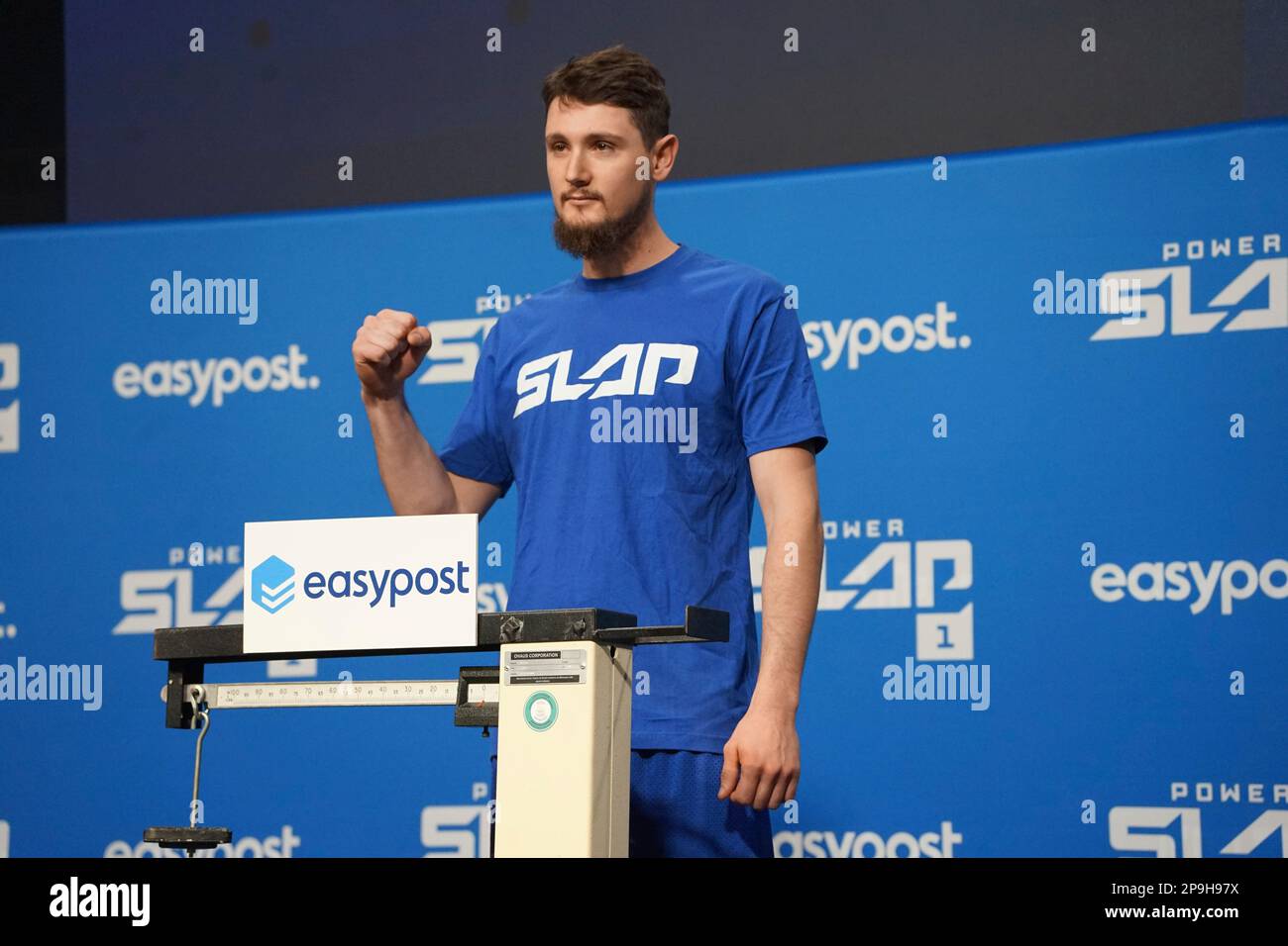 LAS VEGAS, NV - MARCH 10: Waylon Frost weighs in for their fight at the ...