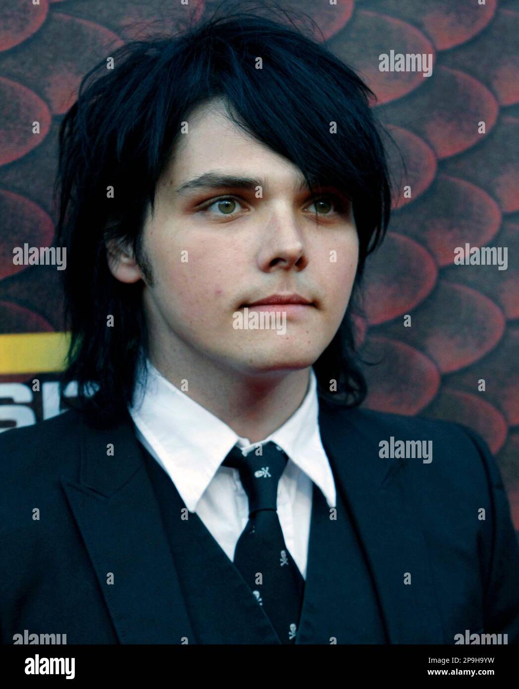 Gerard Way, lead singer of My Chemical Romance, arrives at the Scream ...