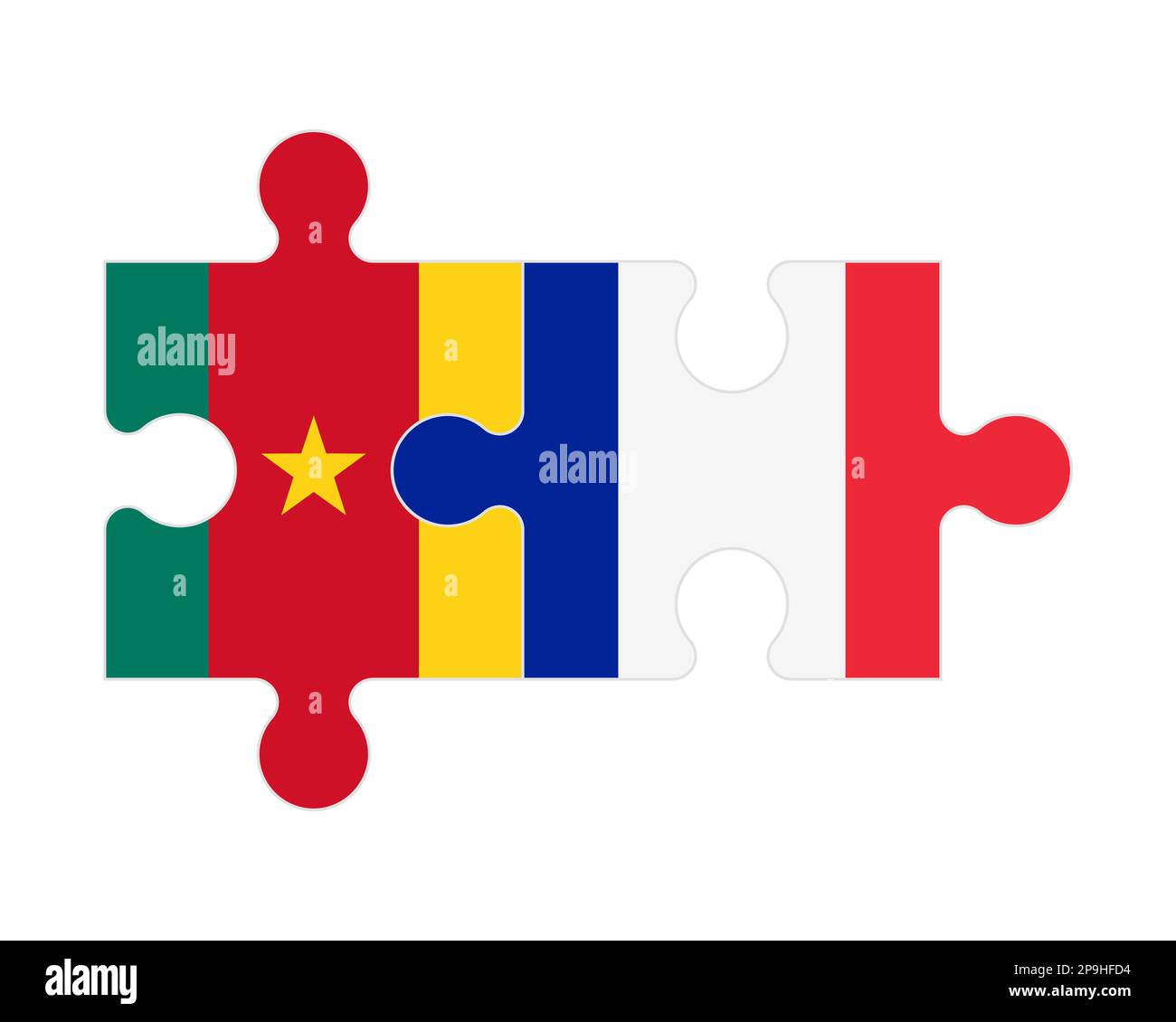 Connected puzzle of flags of Cameroon and France , vector Stock Vector ...