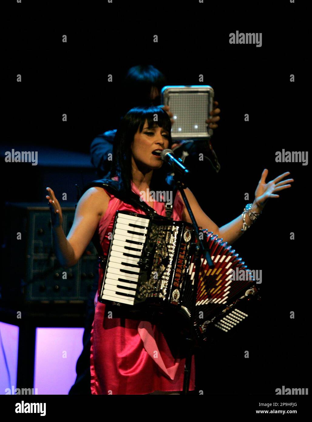 Mexican pop singer Julieta Venegas performs during the 2008 MTV Latin ...