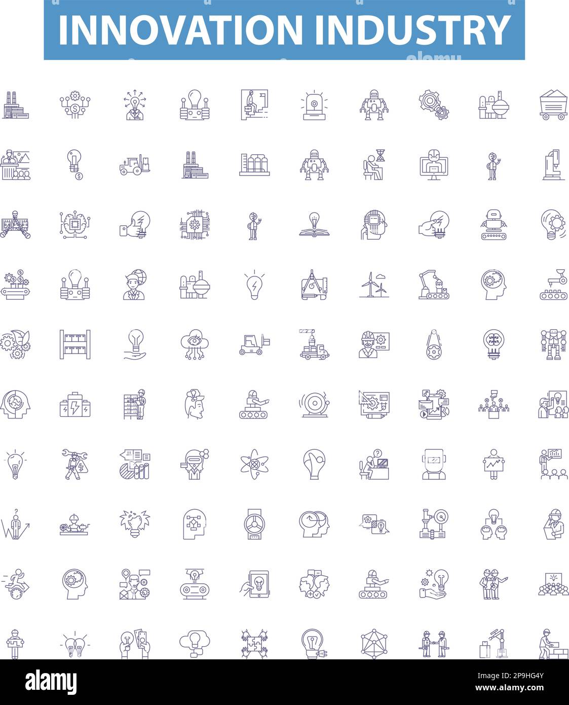 Innovation industry line icons, signs set. Innovators, Ideas ...