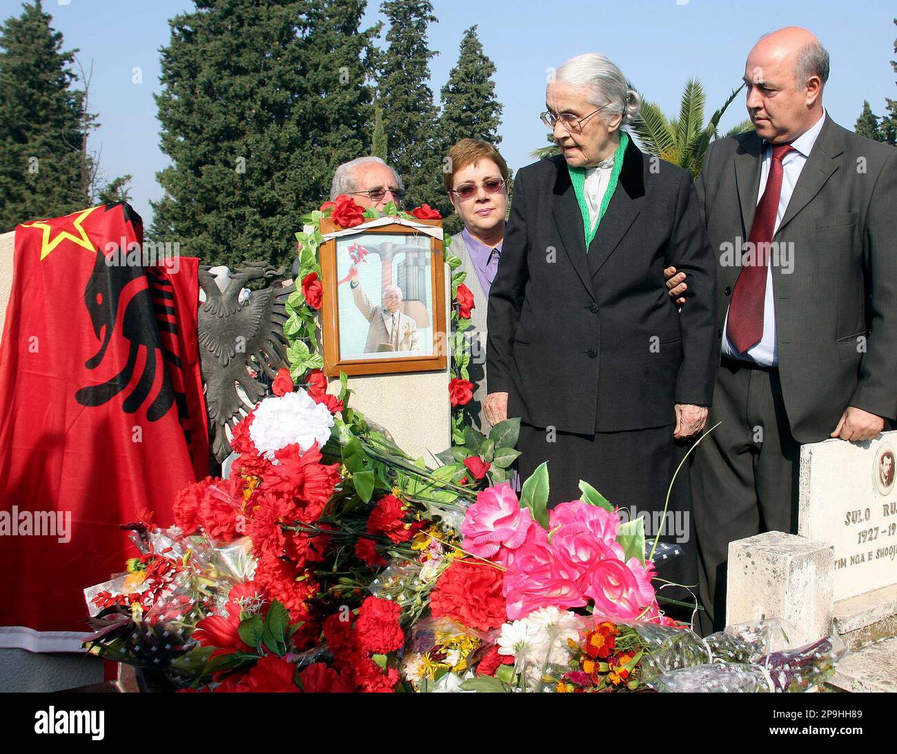 World War II communist veterans in Albania lay wreaths at the tomb of ...